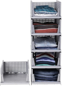 PeakBazaar 6 Layer Collapsible Plastic Clothes Cabinet Foldable ...