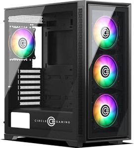 CIRCLE CT FURIOUS GLASS 360 MID TOWER Cabinet with USB 2.0 and USB 3.0 ...
