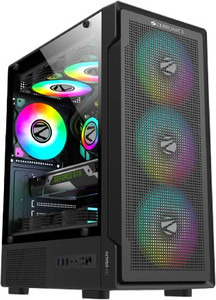 ZEBRONICS STEALTH MID TOWER Cabinet with USB 2.0 and USB 3.0 Ports ...