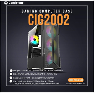 Consistent Gaming Cabinet CIG2002 Without Power Supply Micro ATX ...