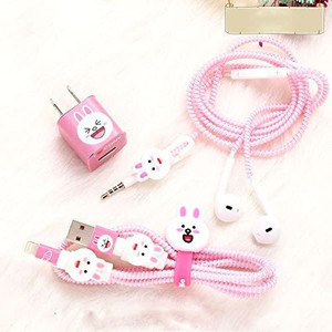 D & Y 6-in-1 Multi Combo Spiral USB Cable Protectors +Sticker (Bunny ...