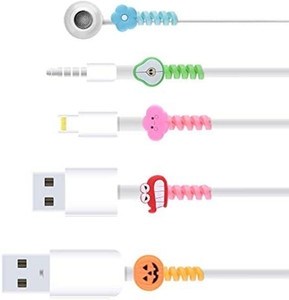 SANNO WORLD Spiral Cable Protector for 9A Cables Cartoon Data Line ...