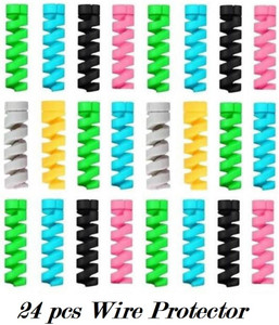 Sansuka 24 Pieces Mobile Charging Cables & Earphones Wire Protector ...