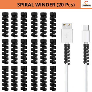 Crysendo Ultimate Cable Protector | Spiral 10 Pcs 1.5 Meters + Cable ...