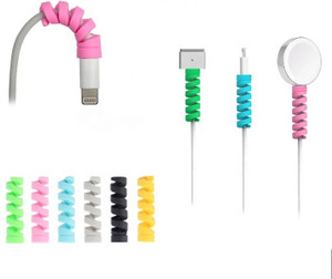 torpedo Spiral Wire Cable Saver Pack of 4 Black, Pink, Green, Blue ...