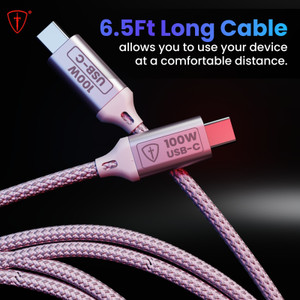 SHIELD USB Type C Cable 5 A 2 m Braided Beyond Value 100W USB 3.0 Fast ...