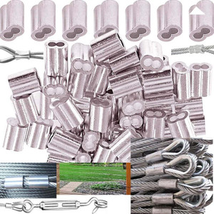 DIY Crafts 4mm Nickel Silver Aluminum Crimping Loop Sleeve Wire Rope ...