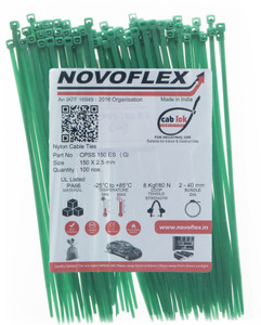 Novoflex Cab Lok Non Returnable Cable Ties 150 x 2.5 mm 100 Nos Nylon ...