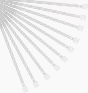 MEI Teeth Grip Nylon Self Locking Cable Ties, White (400 x 4.8 mm, Pack ...