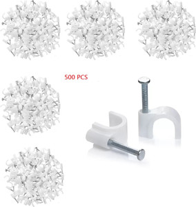 GLAMAXY 500 PCS 6 MM Cable Clip for RG6, RG59, CAT6, RJ45 Cable Coax ...