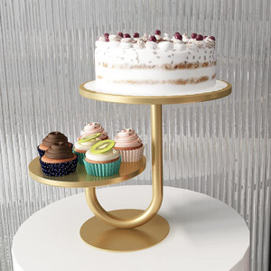 noble foods 2 Tier Gold Cake Stand, Round Cupcake Stand for Parties, 10 ...