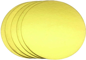 KHAANA PACKAGING 9 Inch Gold Round Cardboard Cake Board Base Thermal ...