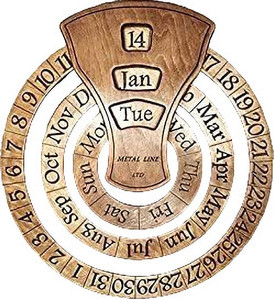 KONARK KONCEPTS Wooden Circular Round Shape Calendar For Infinite ...