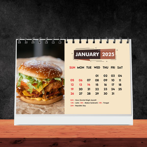 ESCAPER 2025 Café Décor Fast Food Calendar 2025 Table Calendar Price in ...