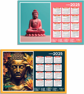 ESCAPER Gautam Buddha Wall Calendar 2025 hanging Decor , Lord Buddha ...