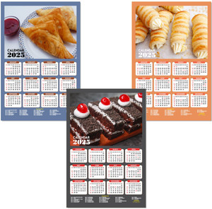 SADAFAL Pastry, Cream Rolls Food Dishes Wall Calendar 2025 hanging ...