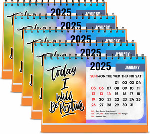 ESCAPER Today I Will Be Positive Desk Calendar 2024 (Pack of 5 Units ...