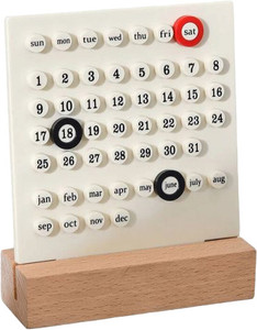 KONARK KONCEPTS Wooden Lifetime Infinite Desk Table Calendar for Home ...