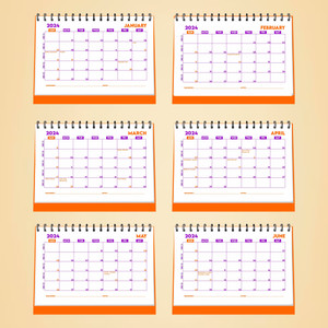 SADAFAL Twin-Wire Triumph: A5 Desk Calendar 2024 Duo 2024 Table ...