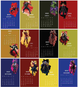 CREATIVE CONVERT Marvel Desk Calendar with Wooden Easel Stand 2023 ...