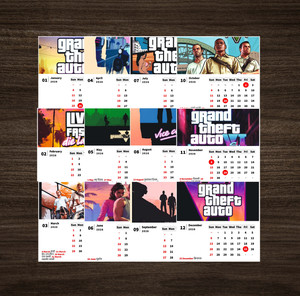 SKINADDA Grand Theft Auto Printed on premium 400 GSM paper Calendar ...