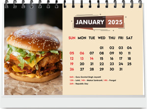 ESCAPER Fast Food Calendar for Café & Restaurant 2025 2025 Table ...