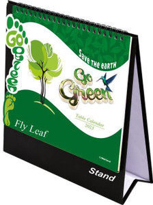 PRINTMAN Designer Paper Die Cut Go Green Table Calendar (8.75” x 8.75 ...
