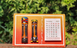 Divine Bazaar Terracotta Mask Calendar 2023 Table Calendar Price in ...