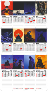 AMTHA AMTHA Samurai Standing Tabletop Desk Calendar With Clear Dates ...