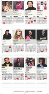 AMTHA AMTHA International POP Singers Tabletop Desk Calendar With Clear ...
