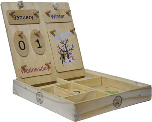 MASA Wooden Learning Calendar Perpetual Table Calendar Price in India ...