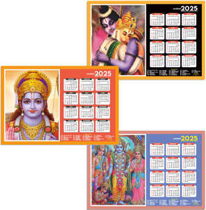 ESCAPER Goddess Lakshmi Wall Calendar 2025 hanging , Laxmi Ji Pana ...