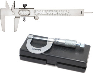 THE LABWORLD Vernier caliper 0-125MM + Micrometer 0-25MM Combo Pack ...