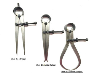 SAMENX Spring Caliper Set 3 Pieces Inside Outside & Divider 12” IN ...