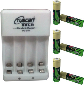 TUSCan GOLD (TG001) BATTERY CHARGER + 6PCS AA1600 RECHARGEABLE (PENCIL ...