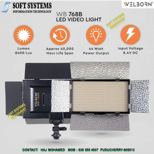 WELBORN Bi-Color Dimmable LED Video Light WB-768B with Battery and ...