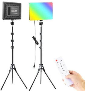 Hold up 26cm RGB Panel Light With Tripod stand 4800 lx Camera LED Light ...