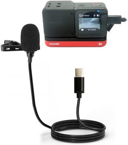 ELFOG 1.5M Type-C Lavalier Clip Microphone for Insta360 ONE R/RS (Black ...
