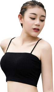 Trendzino Nylon & Spandex Camisole Slip Bra(Fit Up to Size 28-30-32-34 ...