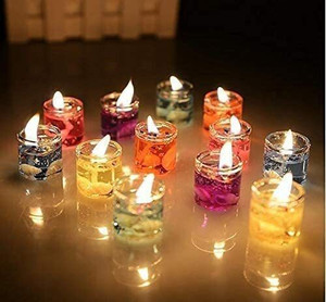 shopwle Decorated Mini Cute Little Glass Jelly Gel Candles for Home ...
