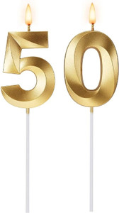 Fun Affairs Number 50 Candle for 50th Birthday/Anniversary Party Cake ...