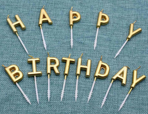 TechBytesRetail Happy Birthday Letter Candles (Happy Birthday Gold ...