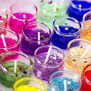 Ascensify Smokeless Mini Cute Little Glass Gel Candles for Diwali ...