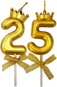 Fun Affairs Number 25 Crown Candle for 25th Birthday/Anniversary Party ...