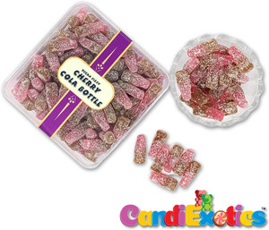 CANDIEXOTICS Gummy Vegan Cherry Cola Bottles Jelly Candy - 500gm Cherry ...