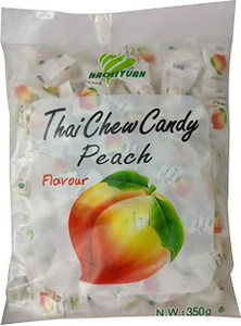 Haoliyuan Thai Chew Peach Flavored Candy, 12.35 oz / 350 g, White & Red ...
