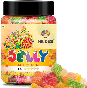MR DESI Jelly Bites - Sugar Coated Jelly Candy Jar Pack 1KG jelly Jelly ...