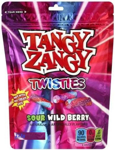 Tangy Zangy Twisties Sour Wild Berry Candy Naturally & Artifically ...
