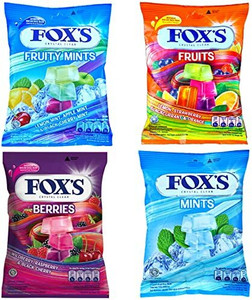 FOX'S Crystal Clear Assorted Candy Mix Flavoured Pack Of 4 Mints Candy ...