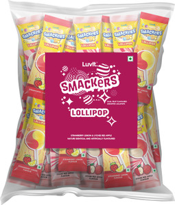 LuvIt Dual Fruit Flavoured Assorted Lollipops |_120 Strawberry + Lemon ...